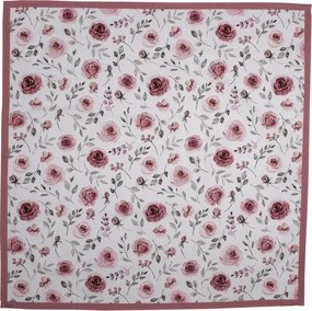 Bavlněný čtvercový ubrus s růžemi Rustic Rose - 100*100 cm