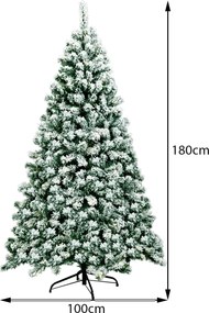 Costway 180 cm vysoký umělý vánoční stromek s teplými LED světly Vánoční stromek
