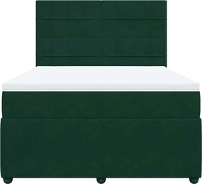 Box spring postel s matrací tmavě zelená 140x200 cm samet 3294661