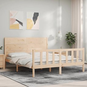 Rám postele s čelem 160 x 200 cm masivní dřevo,  3192761