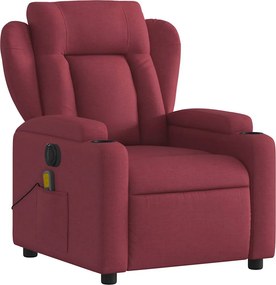 Elektrické masážní polohovací křeslo vínové textil 3204473