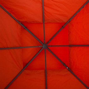 Outsunny náhradní střecha pro kovový altán 3x3m zahradní altán rezavě červený polyester, odolný proti povětrnostním vlivům | Aosom.de