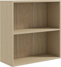 HOMCOM Knihovna / úložný regál se 2 přihrádkami a nastavitelnou policí, 60 x 24 x 63 cm, přírodní dřevěný vzhled