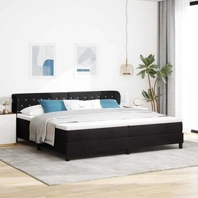 Postel s boxspringem s matrací s čelo Černá 200 x 200 cm samet 3340354
