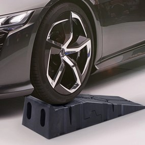 DURHAND Plastové Nakládací Rampy pro Automobily, Přístupové Rampy, 2 Kusy, Nosnost 2,5 Tuny, 91 x 30 x 21 cm, Černé