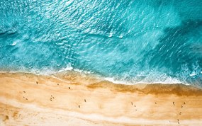 Vícedílný obraz Letecký Pohled Na Oceán A Pláž Nedostatek Nedostatek Přírodní plátno 240x150