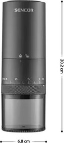 SENCOR SCG 4000BK černá / Keramický mlýnek na kávu / zásobník 25g