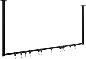 Šatní tyč Fenton 120x60 cm Sada 12 ks – černá