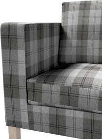 Potah na pohovku IKEA  Karlanda 2-místná, krátký barva šedá látka pletený vzor, vzorované