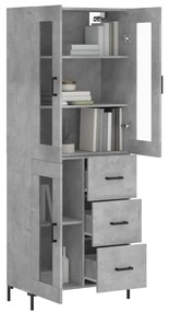 Skříň highboard betonově šedá 69,5x34x180 cm kompozitní dřevo - Default Title