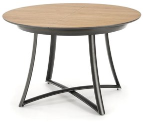 Rozkládací jídelní stůl 118-140 cm Marya (přírodní dřevo + černá) (pro 4 6 osob). 1048618