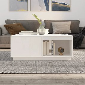 Konferenční stolek bílý 100x101x40,5 cm masivní borové dřevo - Default Title