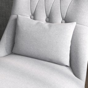 HOMCOM polohovací křeslo TV křeslo s opěrným polštářem, zvýšené nohy, lněná šedá 52.5x69x77cm pro pohodlnou relaxaci | Aosom.de