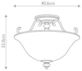 Hinkley HK-DUNHILL-SF - Přisazený lustr DUNHILL 2xE27/100W/230V