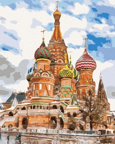 zuty zuty - malování podle čísel - saint basil's cathedral v moskvě, 40x50 cm, plátno