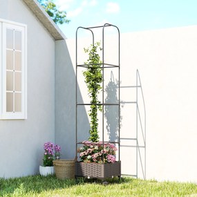 Outsunny Vyvýšený záhon s mříží mobilní truhlík na květiny s odtokovým otvorem, truhlík na květiny 40 x 185 cm