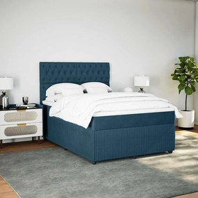 Box spring postel s matrací tmavě modrá 160x200 cm samet 3292392