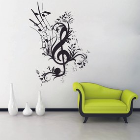 Samolepka na zeď - Hudební ornament (86x120 cm) - PopyDesign
