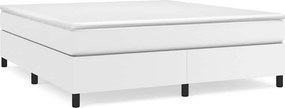 Rám postele s boxspringem bílá 160 x 200 cm umělá kůže 3121054