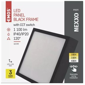 Emos lighting LED přisazený panel NEXXO 17cm, 12,5W, CCT, čtvercový Barva: Bílá