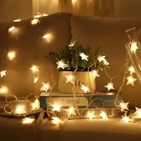 LED vánoční osvětlení vločka/hvězda EHD-LS04 teplá bílá / Řetěz / 20 L