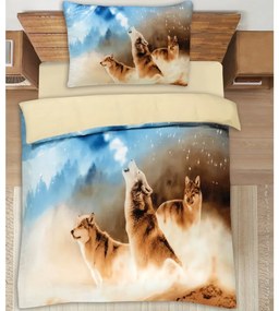 3D Povlečení Polycotton Vlk 200x140cm+90x70cm TiaHome
