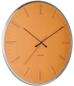 OnaDnes -20% Time for home Oranžové kulaté nástěnné hodiny Odonata 40 cm