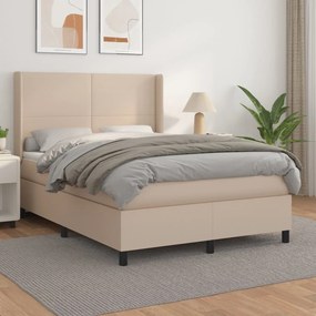 Box spring postel s matrací cappuccino 140x200 cm umělá kůže 3132386