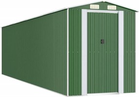 Zahradní kůlna zelená 192x772x223 cm pozinkovaná ocel 3147434