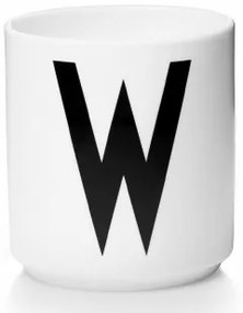 Porcelánový hrnek s písmenem W, bílá Design Letters
