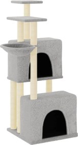 Škrabadlo pro kočky se sisalovými sloupky světle šedé 122 cm 172053