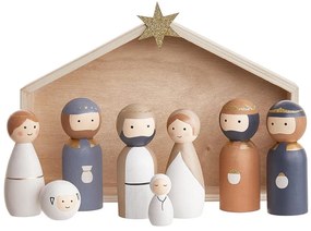 X-MAS Dřevěný betlém 9 dílů