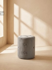 Sinsay - Čalouněný puf s ozdobnými knoflíky - šedá