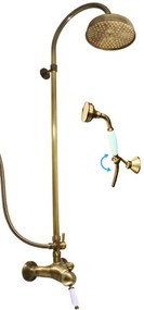 Slezák - RAV Sprchový komplet se směšovací baterií LABE - L581.5/3SM, Stará mosaz (Bronz)