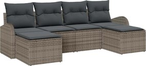 Set pohovek 6 ks Šedá polyratan 3354818