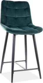 Casarredo - Komfort nábytek Barová židle SIK VELVET zelená/černý kov