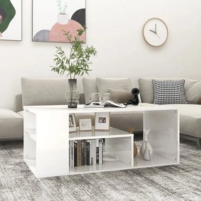 vidaXL Konferenční stolek 100x50x40 cm kompozitní dřevo [815841] Barva: bílá s vysokým leskem