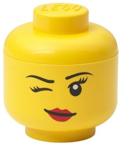 OnaDnes -20% Lego® Žlutý úložný box ve tvaru hlavy LEGO® Whinky mini 12 cm