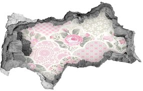 Wallmuralia Nálepka 3D díra samolepící Růže a ornamenty 95x73 cm