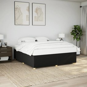 Rám postele bez matrace černý 200 x 200 cm textil 3284759