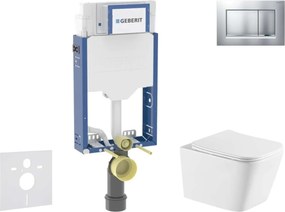 Geberit Kombifix - Set předstěnové instalace, klozetu Arkas I a sedátka softclose, tlačítko Sigma20, lakovaný chrom mat/chrom SANI15CA2109