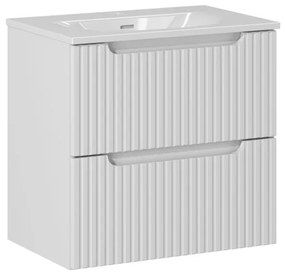 COMAD Závěsná skříňka s umyvadlem - NOVA 82-60-2S white, šířka 60 cm, matná bílá