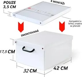 Lavatelli Úložný box L béžový / Úložný box s víkem / karton / 50x39x24