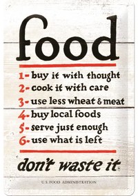 Postershop Plechová cedule - Food (Rules) 30x20 cm