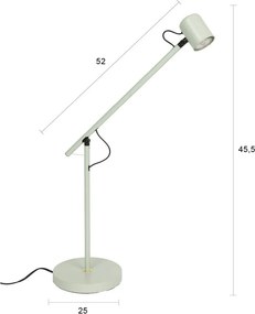Světle zelená kovová stolní lampa (výška 45,5 cm) Aero – White Label