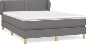 Box spring postel s matrací tmavě šedá 140x200 cm textil 3126726