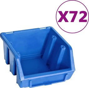 128dílná sada skladovacích zásobníků nástěnné panely modročerná 150808