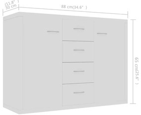 vidaXL Marketos Příborník bílý 88 x 30 x 65 cm kompozitní dřevo