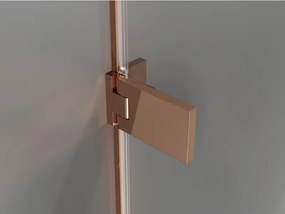 Mexen Lunar-F L, sprchový kout pravý 90 x 80 cm, 8mm čiré sklo, profil růžové zlato, 836L-090-080-60-00-P