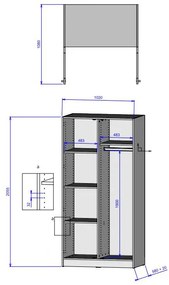 Šatní skříň z masivu dubu FRED - 2-dveřová